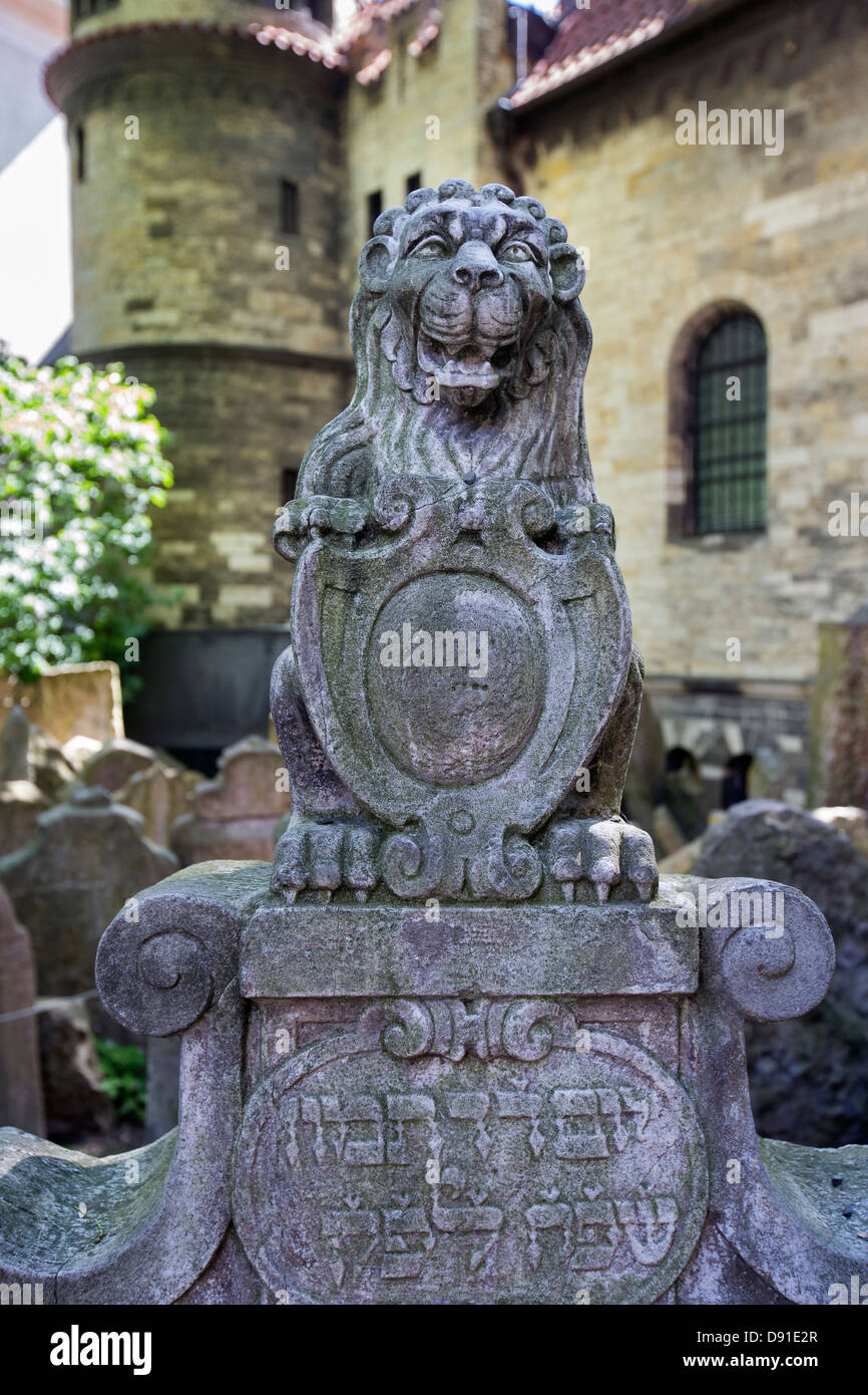 Lion of Judah,Old Jewish Cemetery, Prague, Czech Republic, Europe Stock ...
