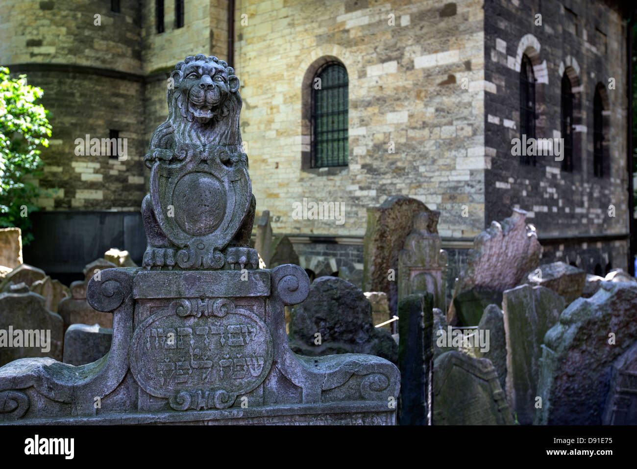 Lion of Judah,Old Jewish Cemetery, Prague, Czech Republic, Europe Stock ...