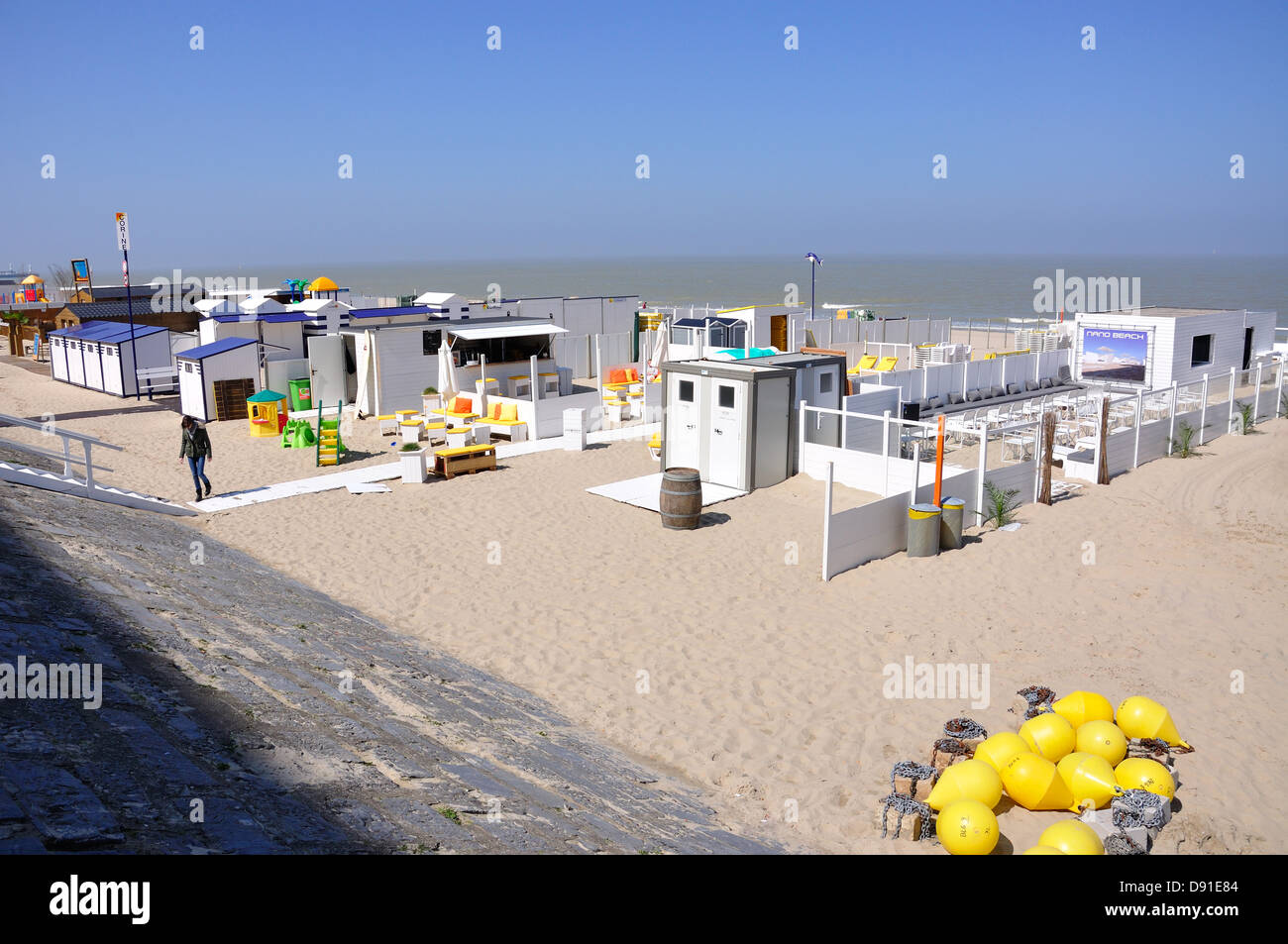 Nano Beach restaurant on beach promenade, Blankenberge, West Flanders ...
