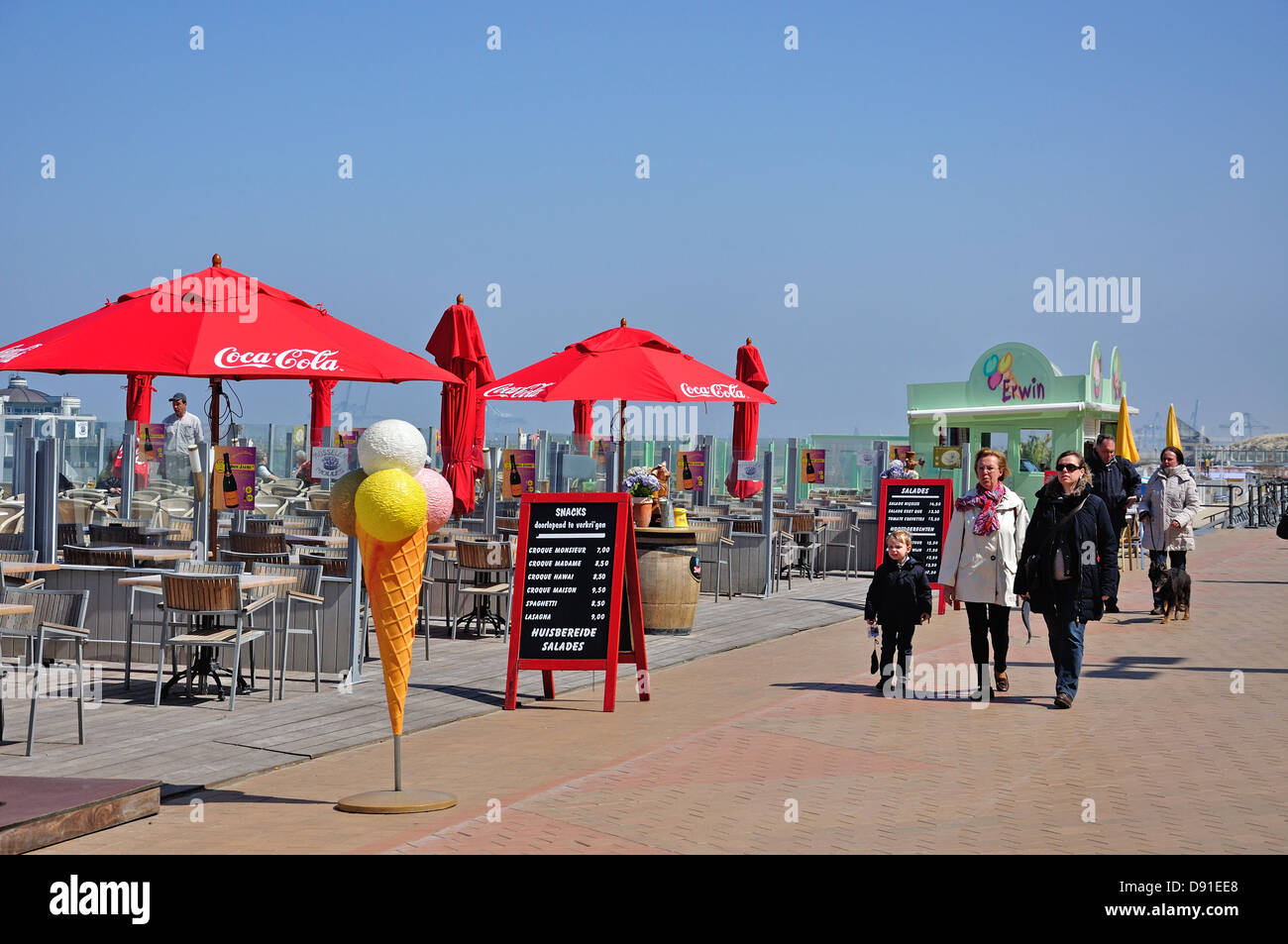 Promenade beach restaurant, Blankenberge, West Flanders Province ...