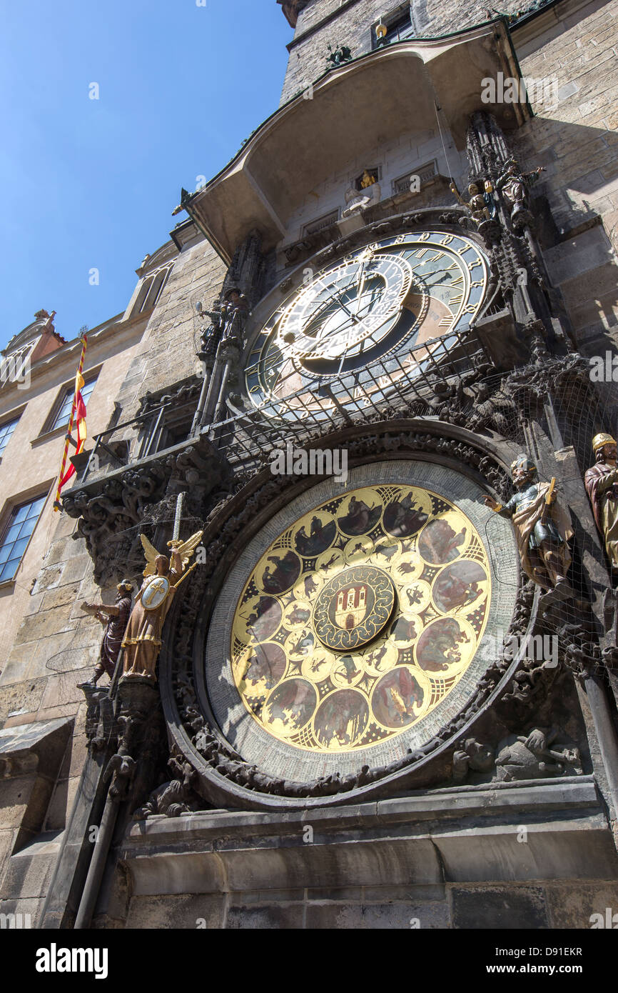 Town Hall Astronomical Clock, Prague, Czech Republic, Europe Stock ...