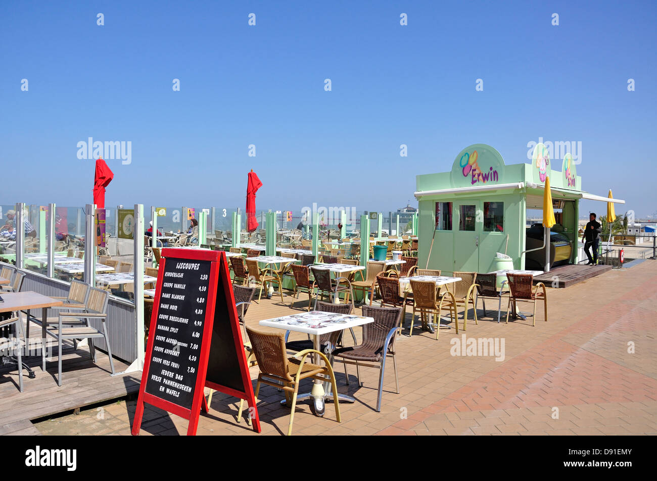 Promenade beach restaurant, Blankenberge, West Flanders Province ...