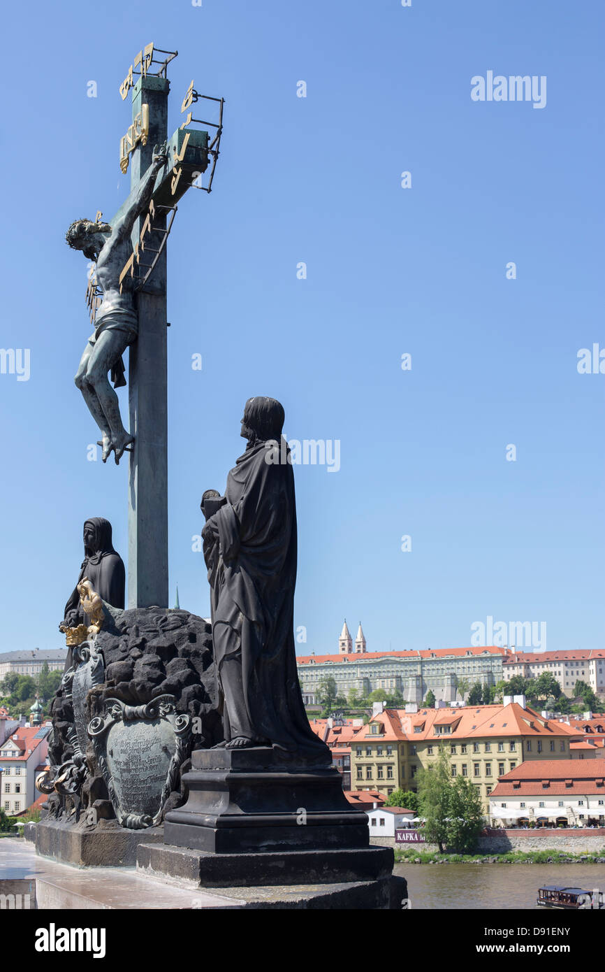 Jesus on cross charles bridge hi-res stock photography and images - Alamy