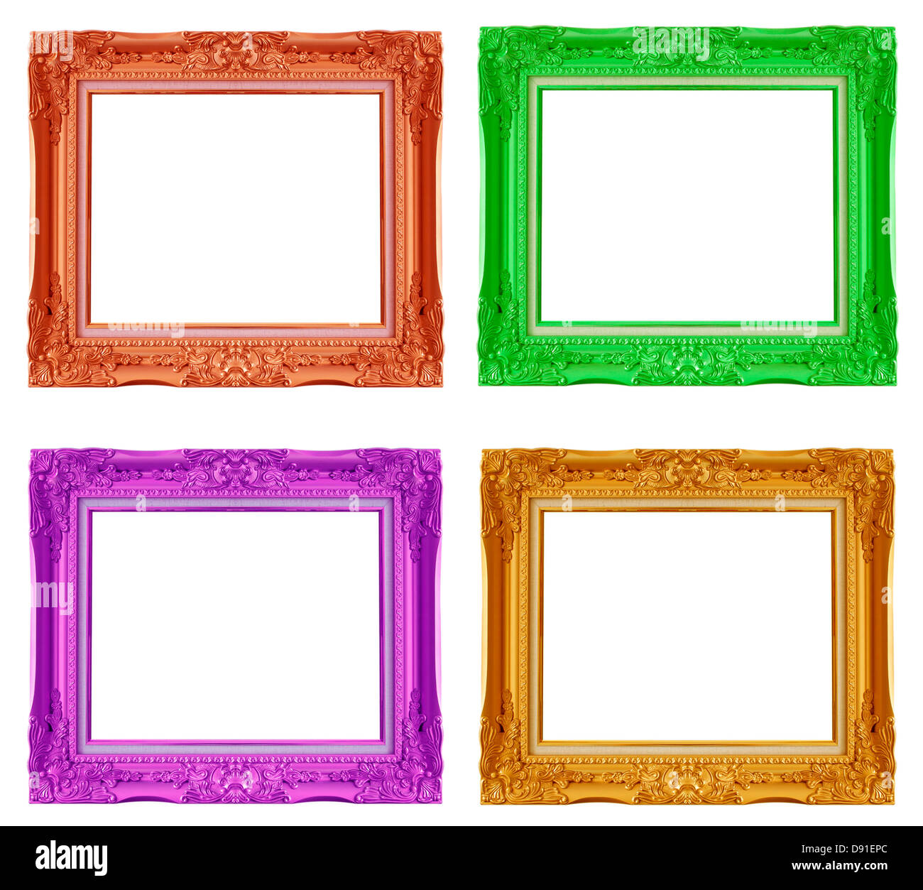 Colorful picture frame. Isolated over white background Stock Photo - Alamy