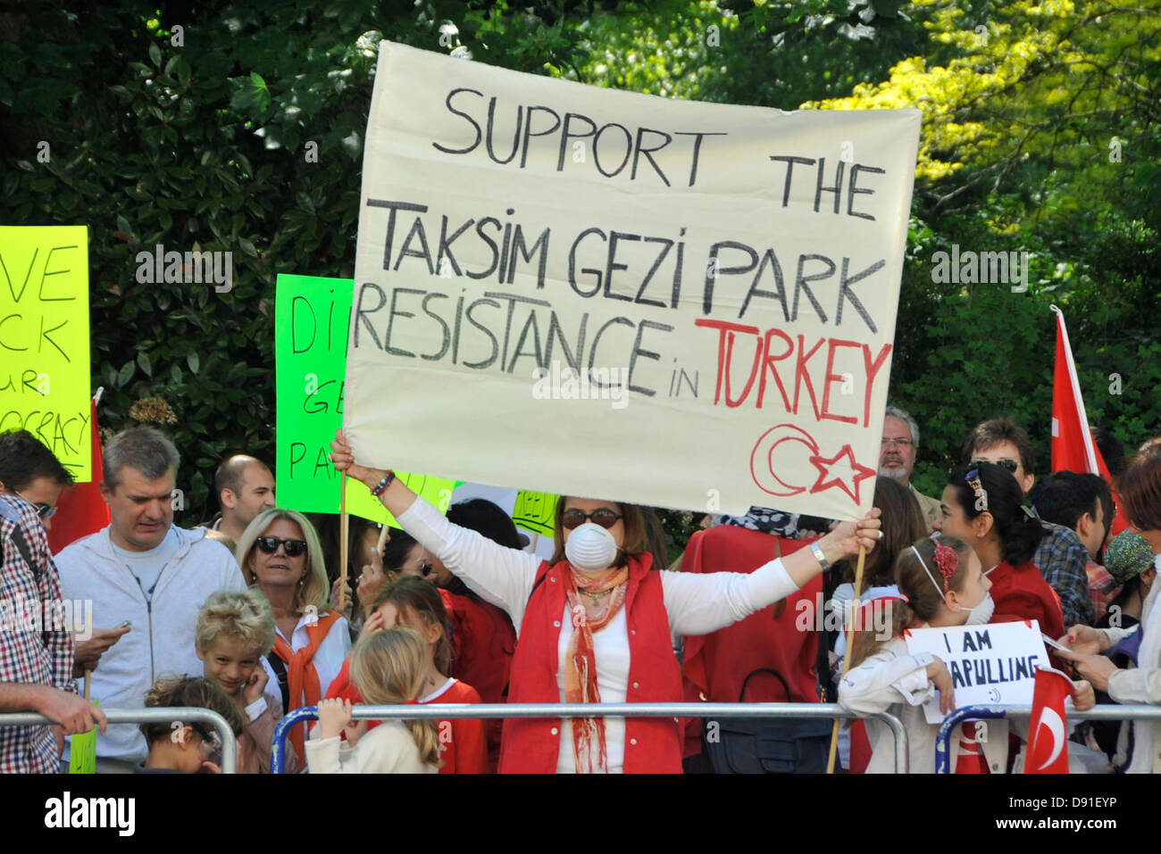 London, UK. 8th June 2013. Around 300 members of London's Turkish ...