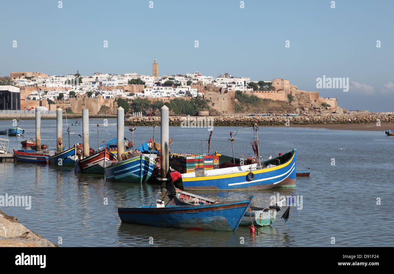 Fishing boats on the Bou Regreg river in Rabat, Morocco Stock Photo - Alamy