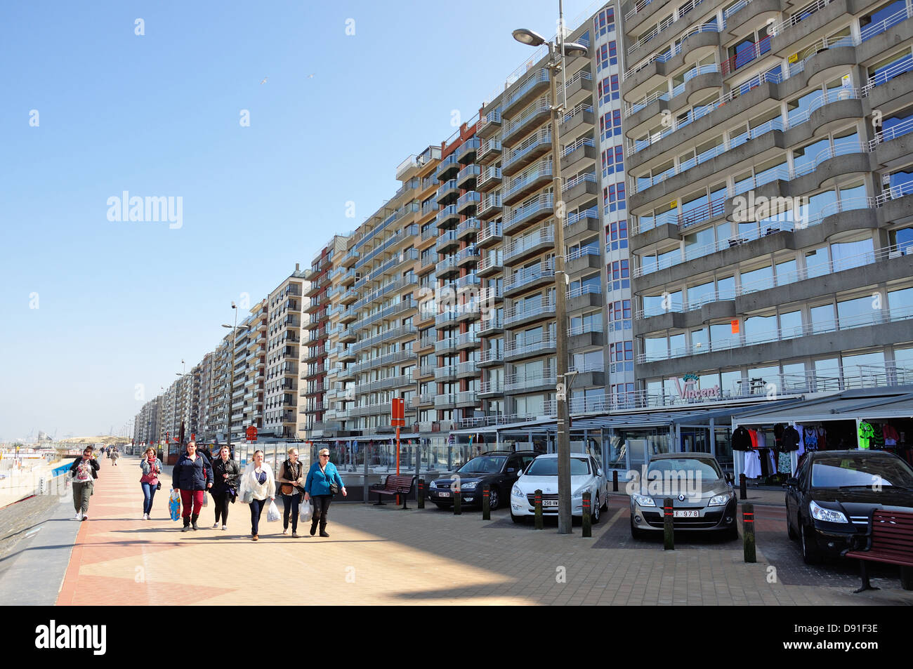 Beachfront promenade, Blankenberge, West Flanders Province, Flemish ...