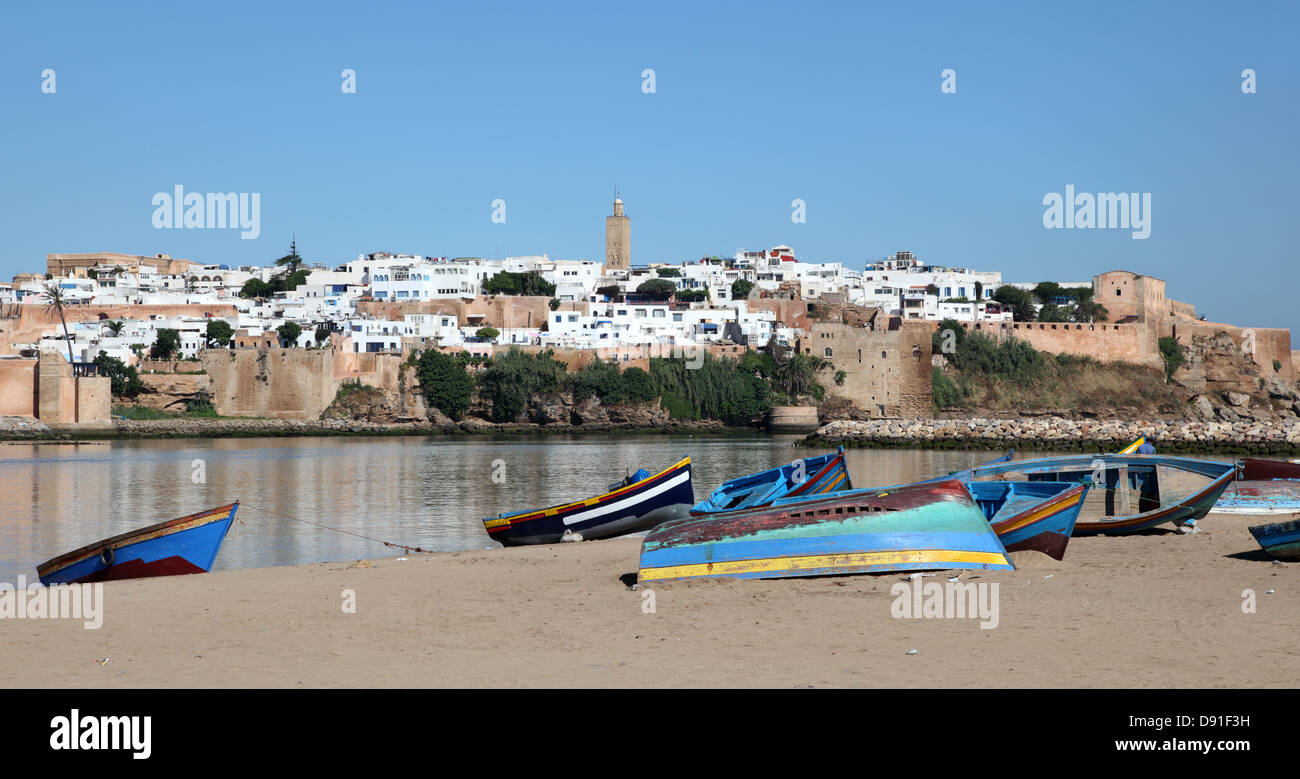 Fishing boats on the Bou Regreg river in Rabat, Morocco Stock Photo - Alamy