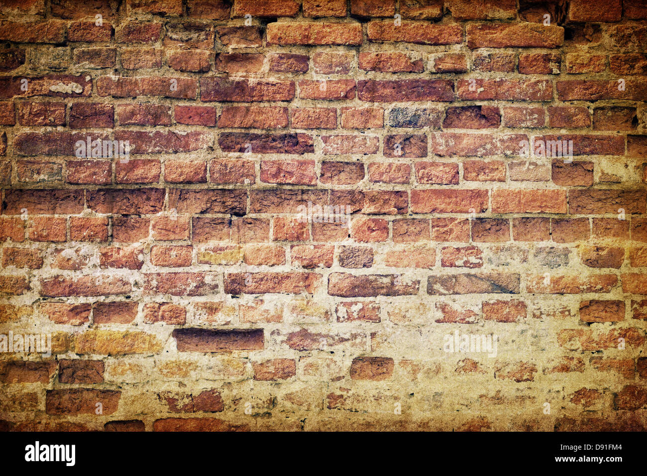 Vintage old weathered brick wall Stock Photo - Alamy
