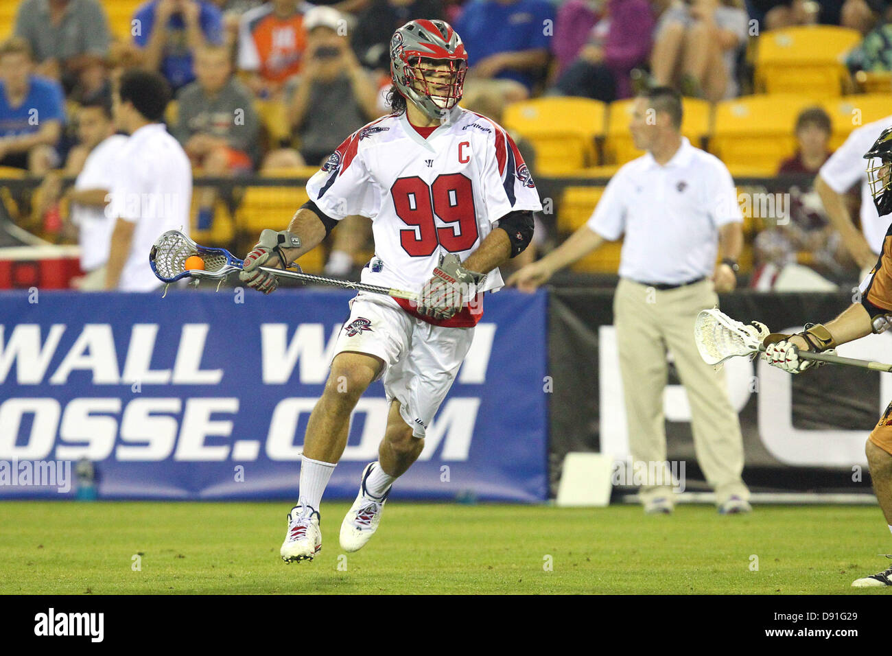 June 7, 2013: Boston's Paul Rabil (99) in action during the MLL game ...