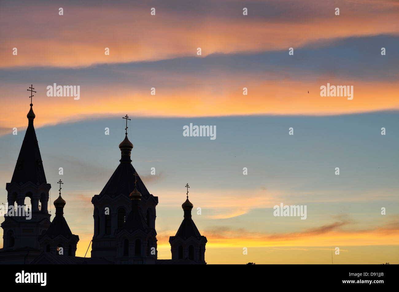Cathedral against sunset sky, Ukraine Stock Photo - Alamy