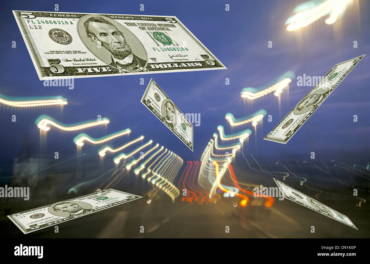 Evening traffic, light effect Stock Photo - Alamy