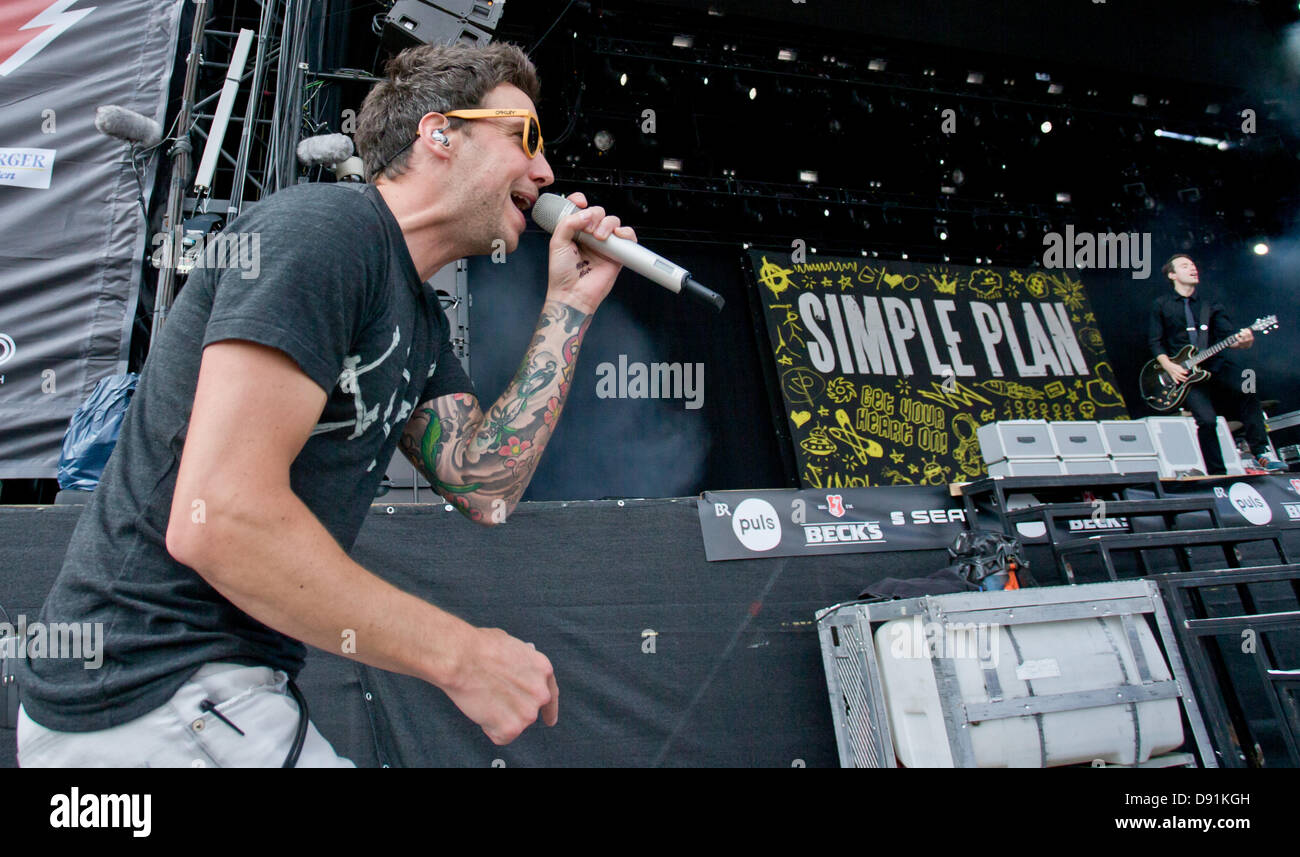 Nuremberg, Germany. 8th June, 2013. Singer of the Canadian band Simple ...