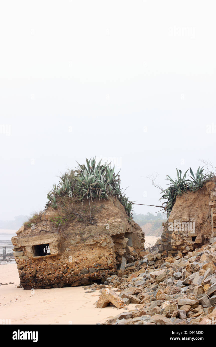An old military bunker on a beach, Jincheng, Kinmen County,Taiwan Stock ...