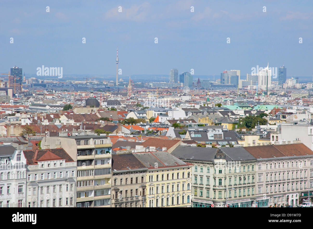 Skyline of the Danube City Vienna Overview Stock Photo - Alamy