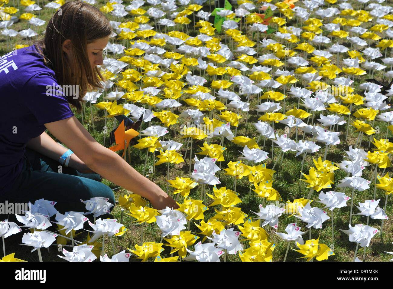 Hyde Park, London, UK. 8th June 2013. People planting the Big IF ...