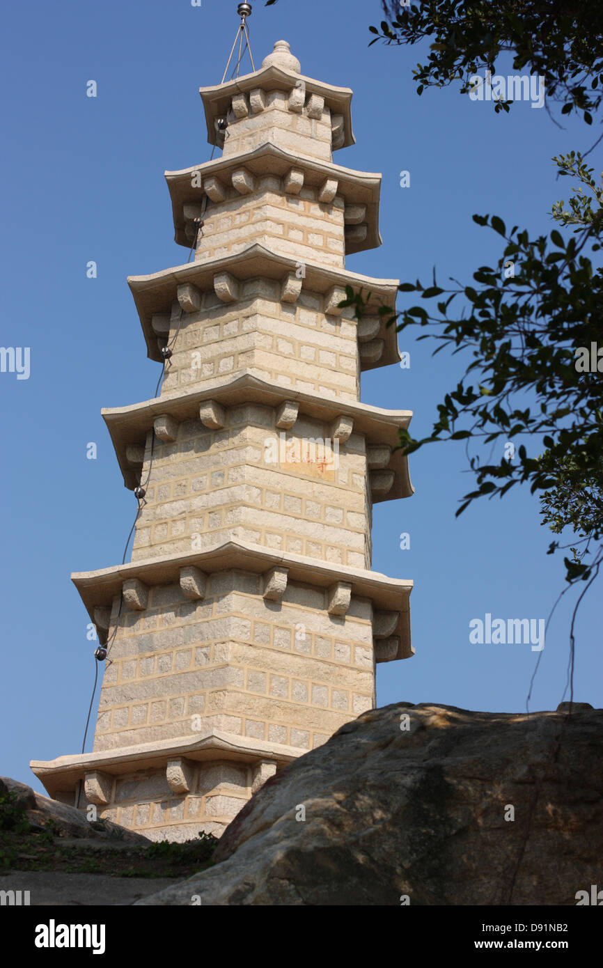 Maoshan Tower. An ancient stone pagoda built by the Ming Dynasty in the ...