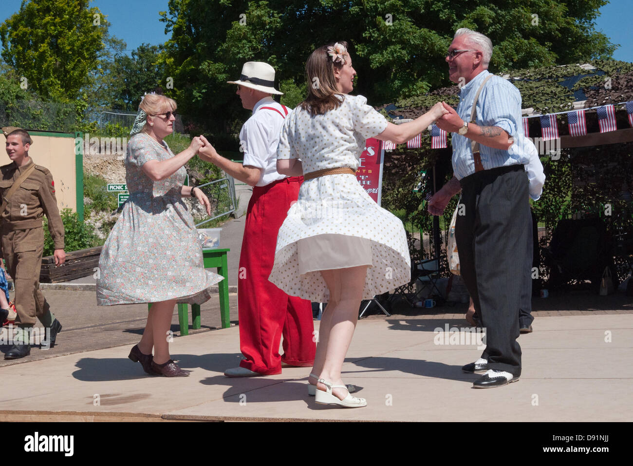 Hampshire, England, UK. 8th June 2013. Swing dance troupe "Now that's ...