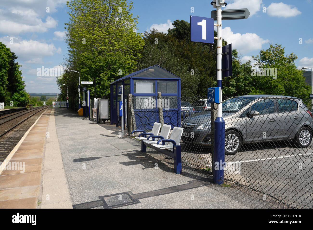 Edale railway station on the Hope Valley line in the Derbyshire Peak ...
