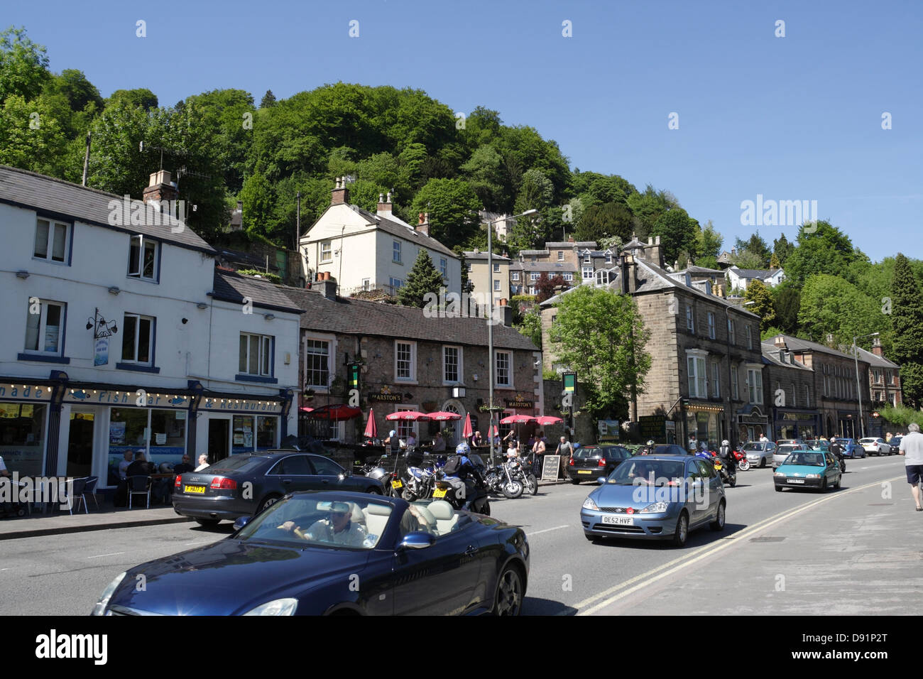 Matlock Bath in Derbyshire Sunny day, England UK Inland resort old spa ...