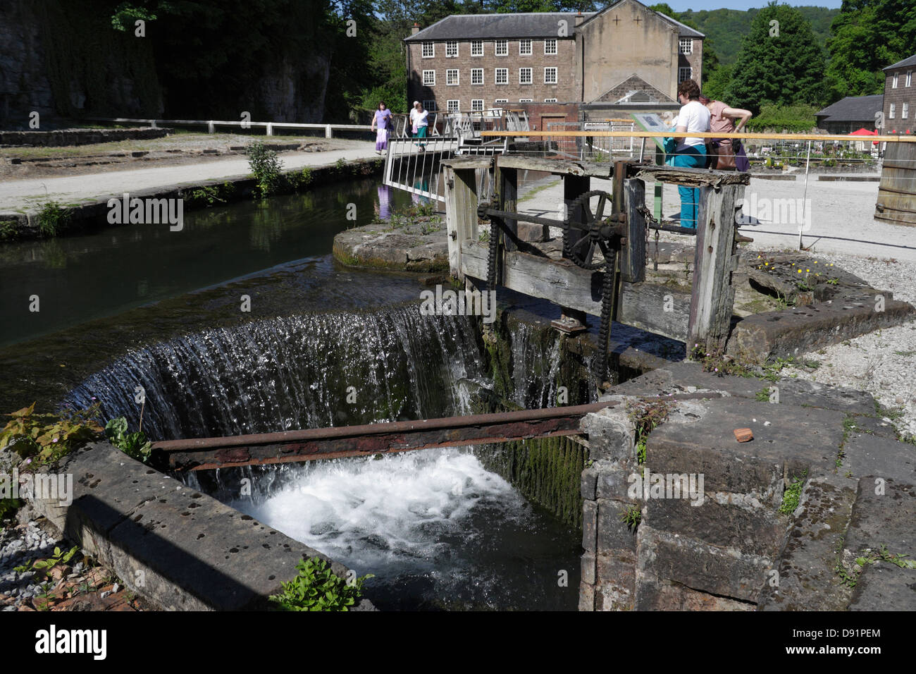 Old Mill buildings, Feeder Stream overflow sluice, Arkwright's Mill ...