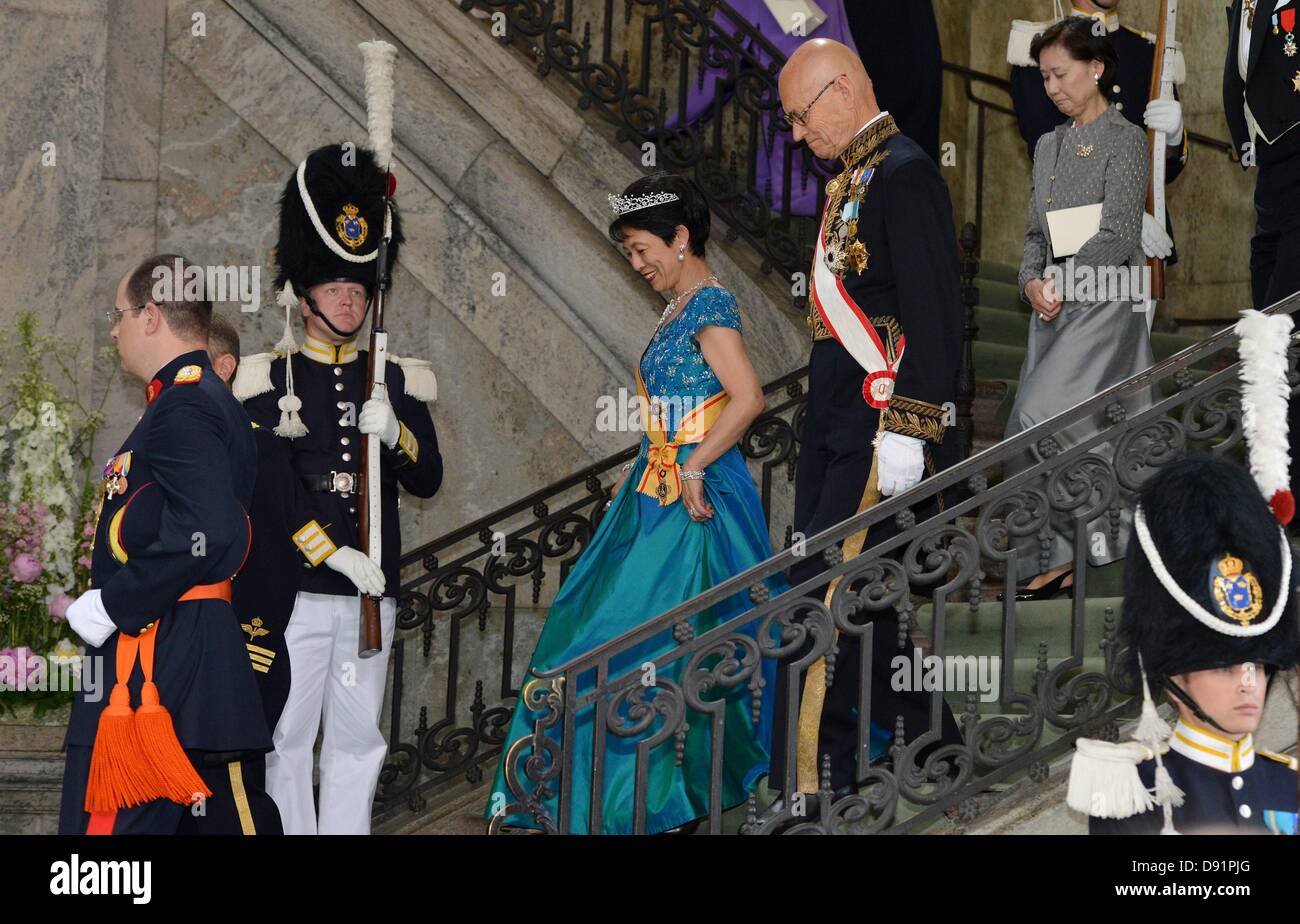Stockholm, Sweden. 8th June, 2013. Princess Takamado of Japan leave the ...