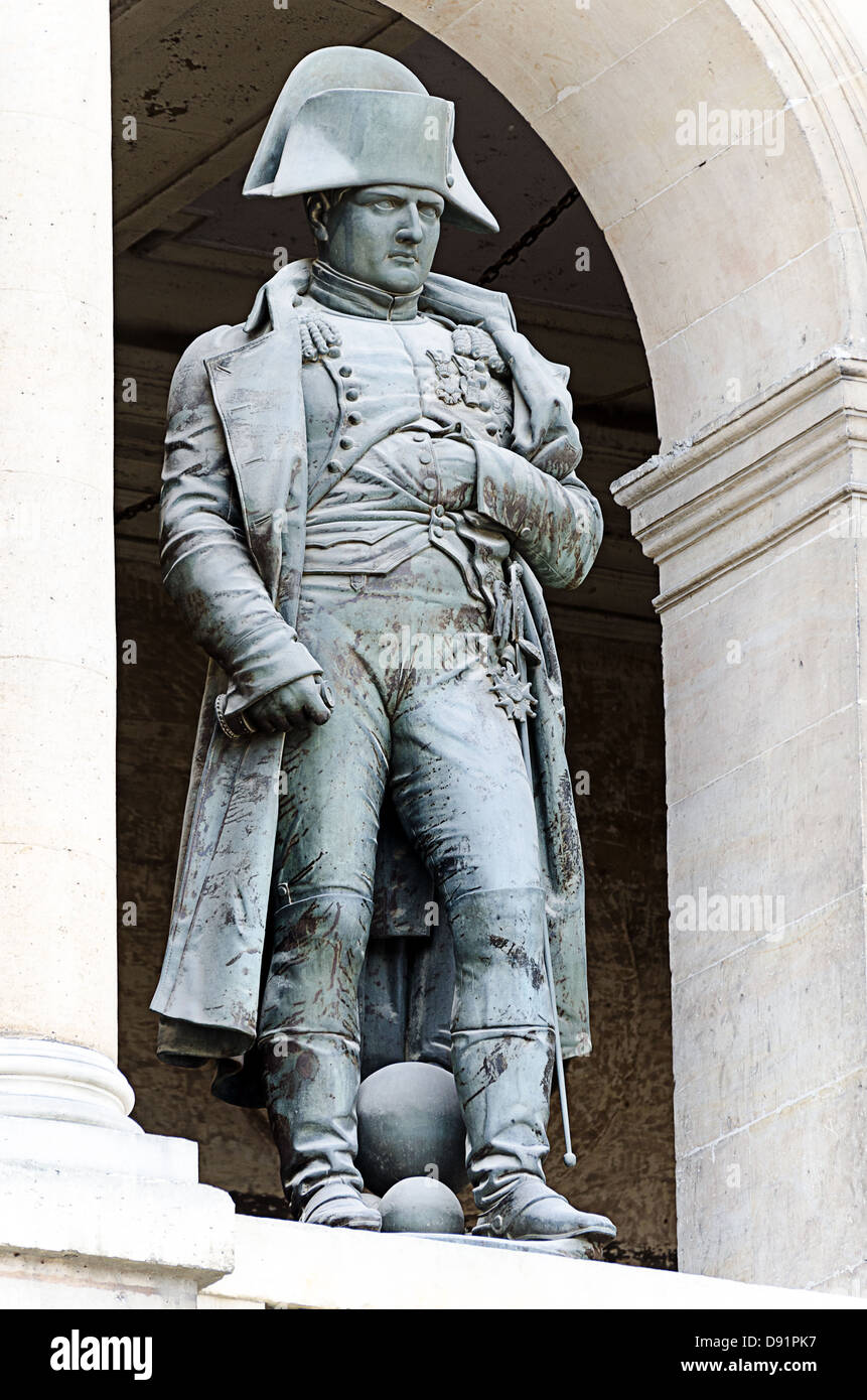 PARIS, FRANCE - APRIL 10: Statue of Napoleon Bonaparte, Les Invalides ...