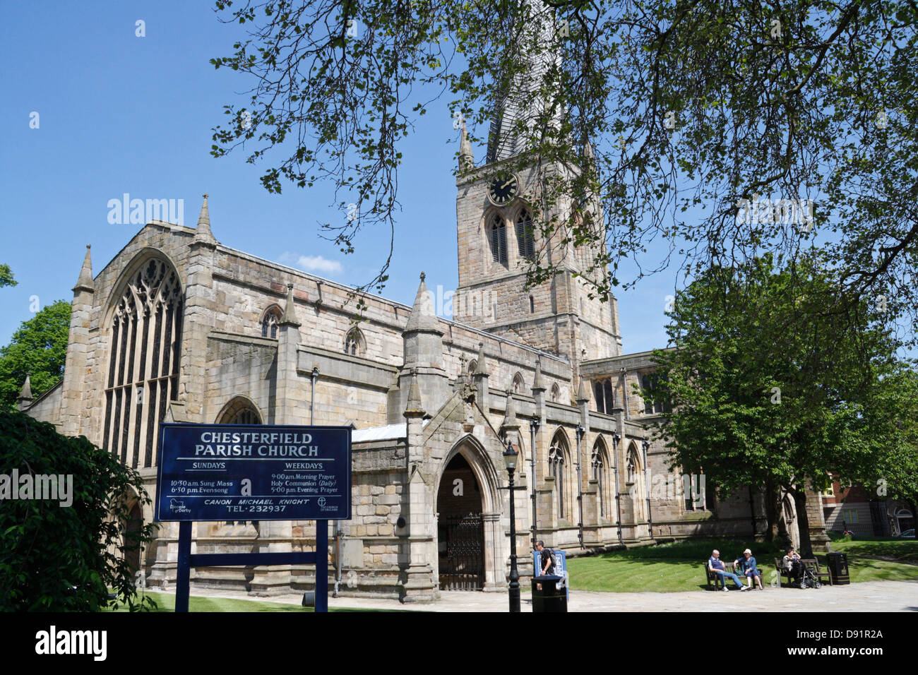 The parish church in Chesterfield England, also known as the crooked ...