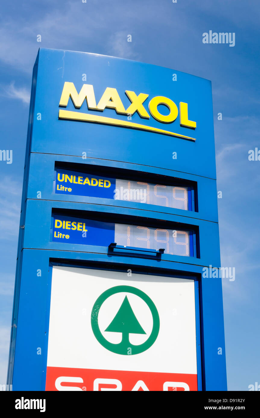 Maxol petrol station sign Stock Photo - Alamy