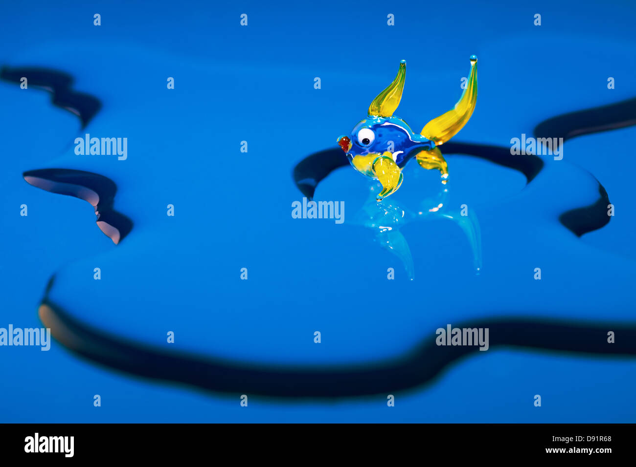 A Tiny Glass Fish trapped in the void of a Puddle Stock Photo - Alamy