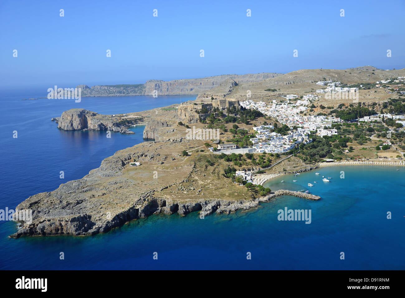 Lindos rhodes grecia aerial hi-res stock photography and images - Alamy