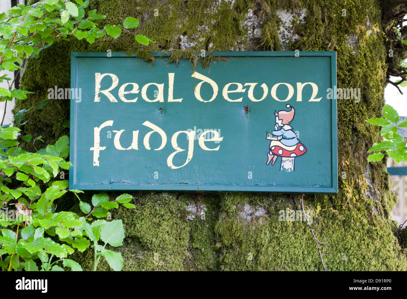 Sign for Real Devon Fudge Stock Photo - Alamy
