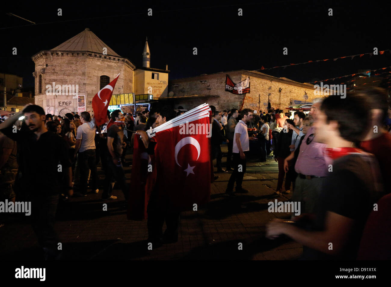 Turkey flags taksim square in hi-res stock photography and images - Alamy