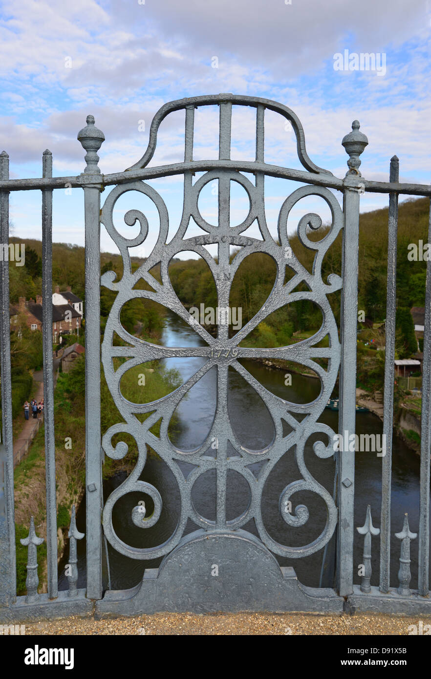 Iron railing detail on The Iron Bridge, Ironbridge, Ironbridge Gorge ...