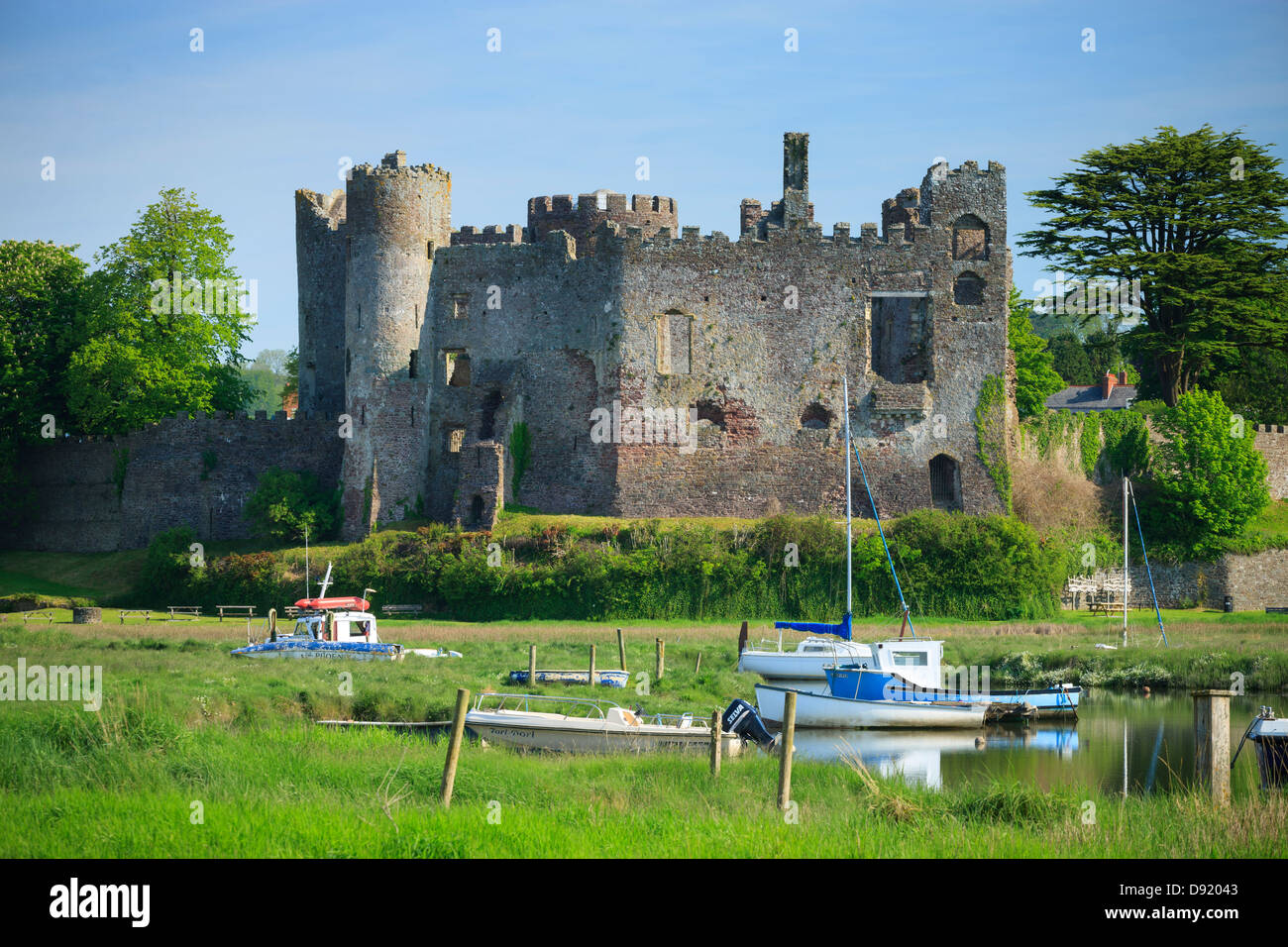 Laugharne Castle Carmarthenshire Wales Stock Photo - Alamy