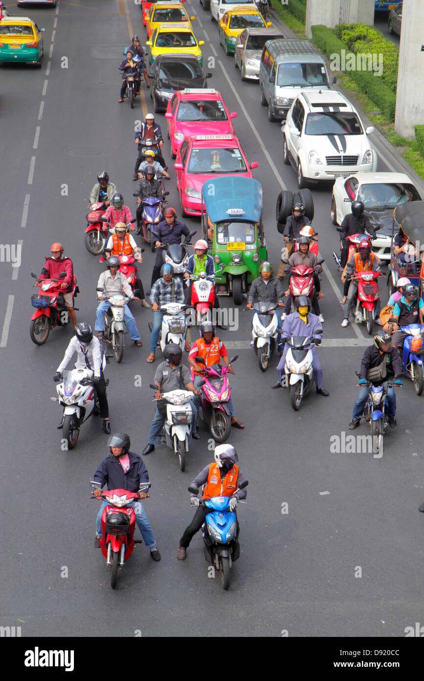Bangkok Thailand,Thai,Pathum Wan,Phaya Thai Road,traffic,taxi taxis,cab ...