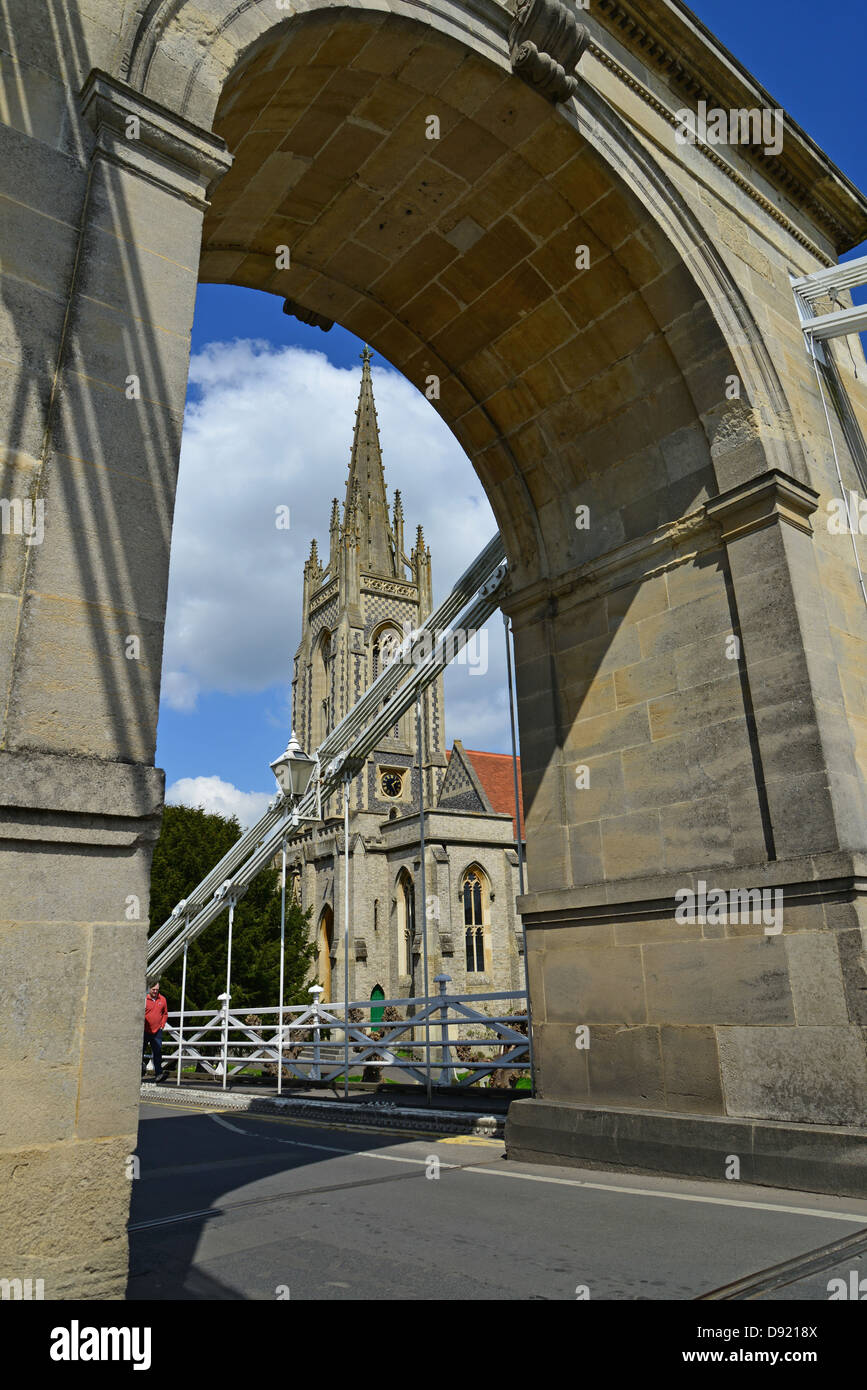 All Saints Church from Marlow Suspension Bridge, Marlow ...