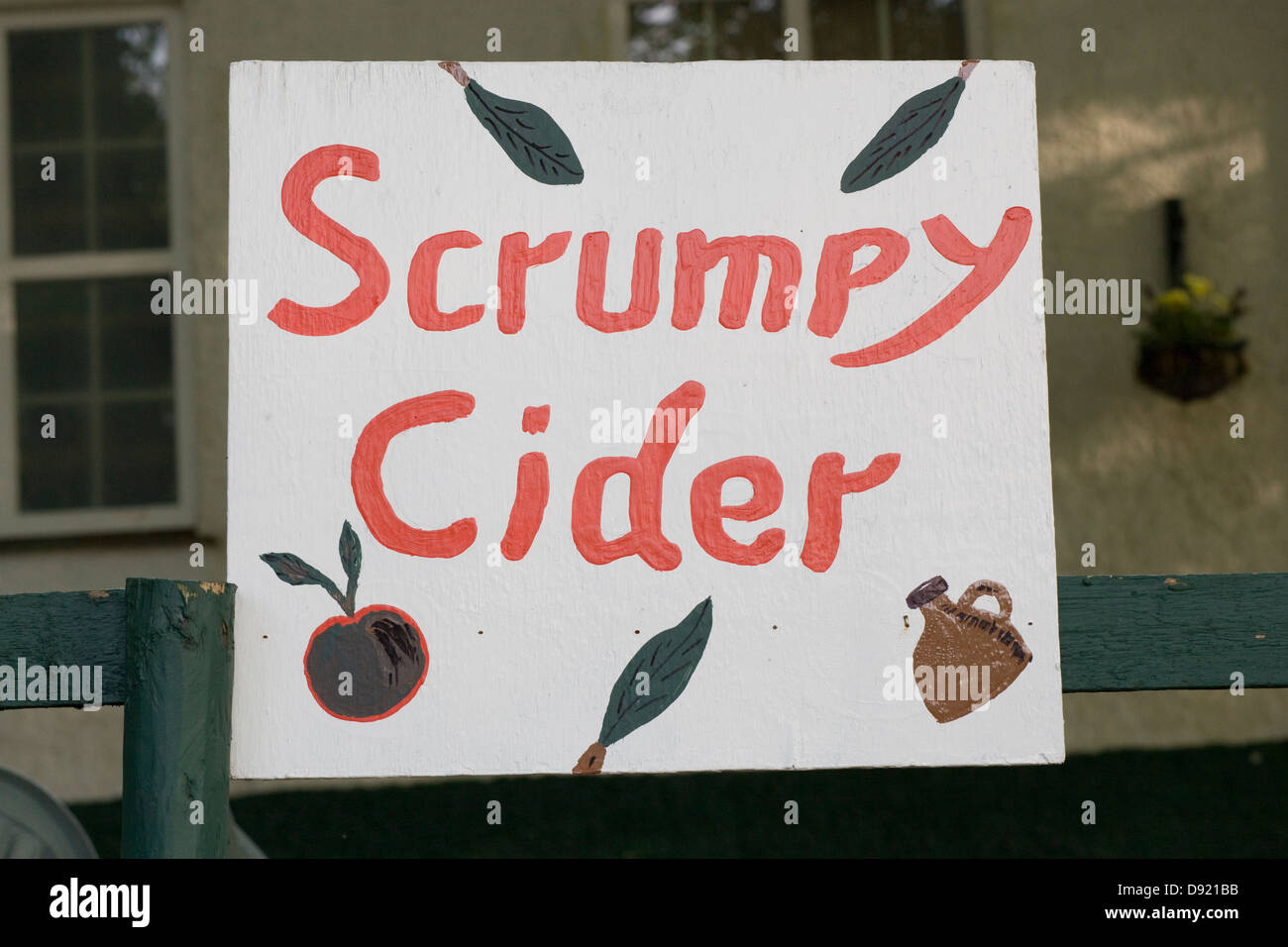 Sign For Scrumpy Cider in Devon Stock Photo - Alamy