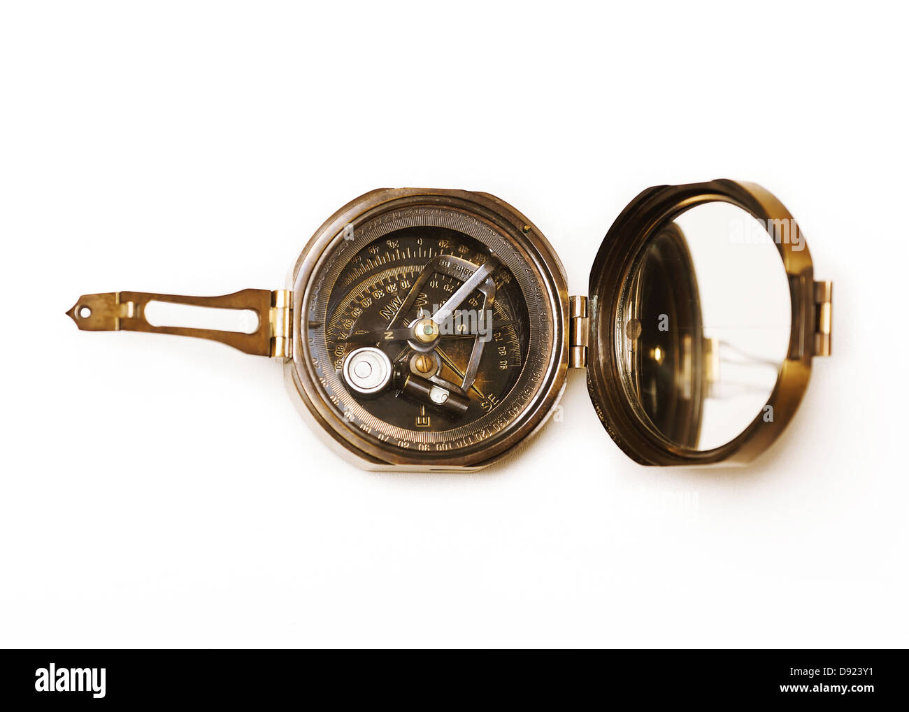 old compass isolated on white background Stock Photo - Alamy