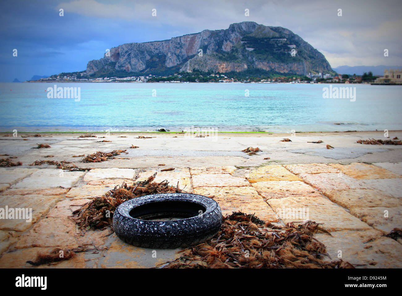 Mondello beach in winter - italy Stock Photo - Alamy