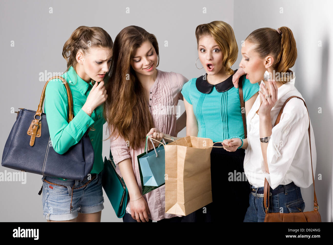 beautiful girls having a fun and shopping Stock Photo - Alamy