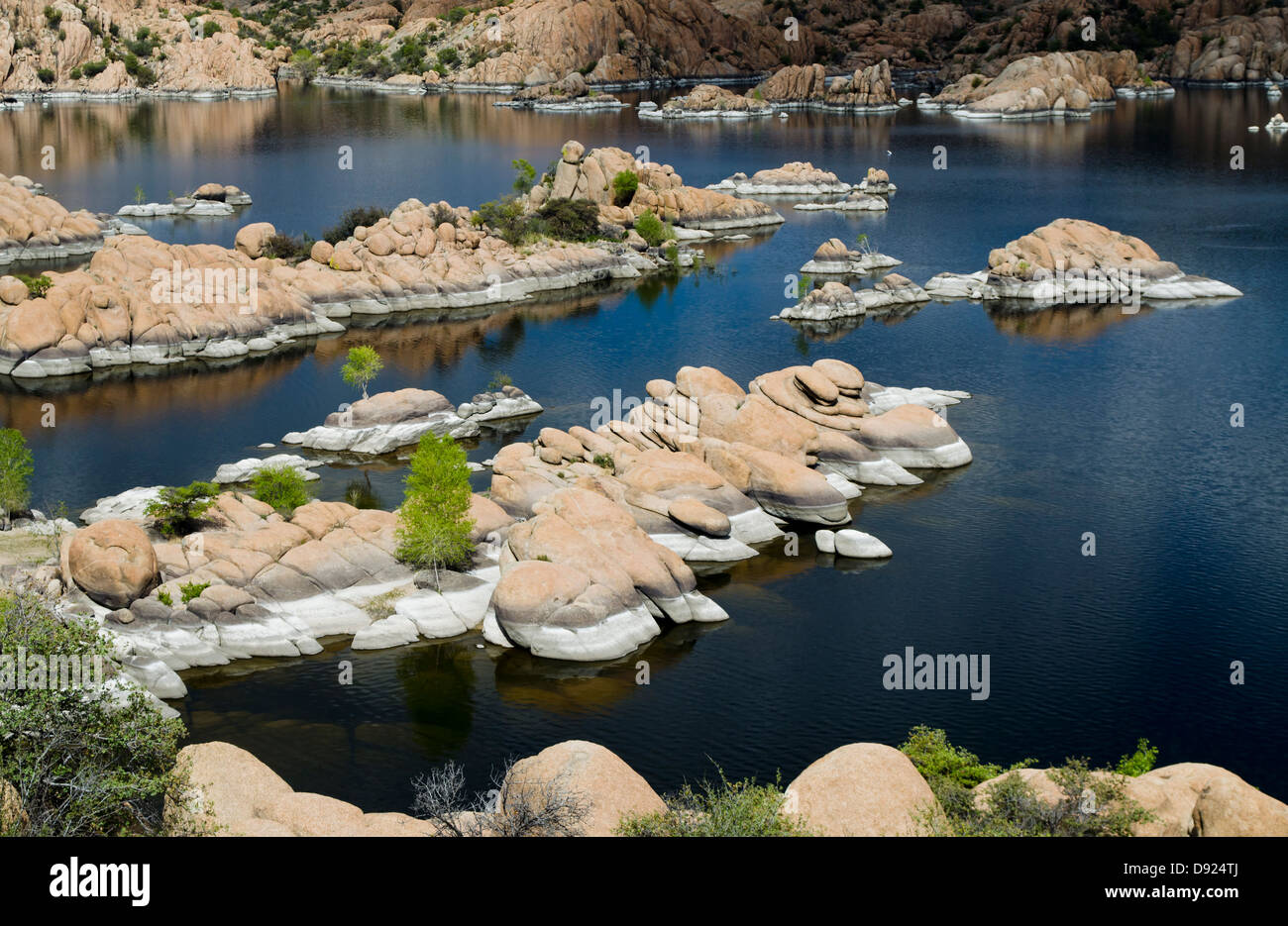 The unique granite dells that form Watson Lake near Prescott Arizona ...