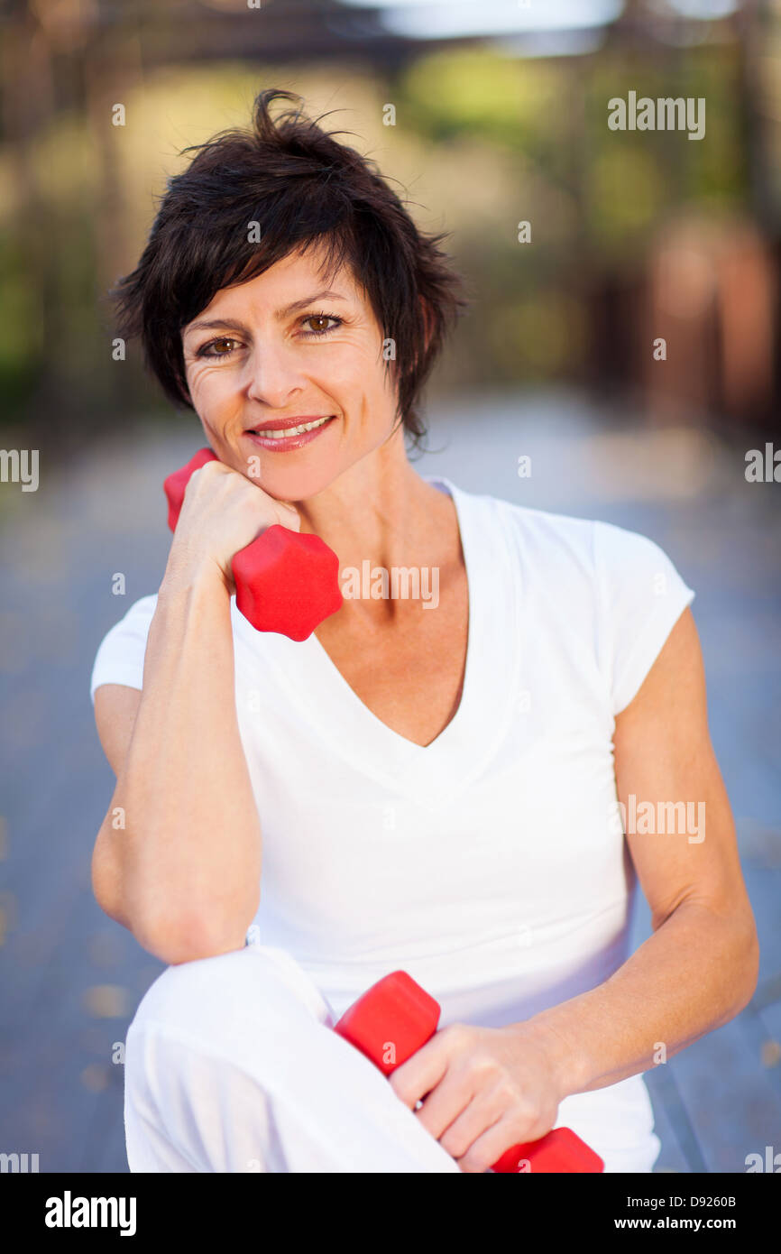 Active middle aged woman training hi-res stock photography and images ...