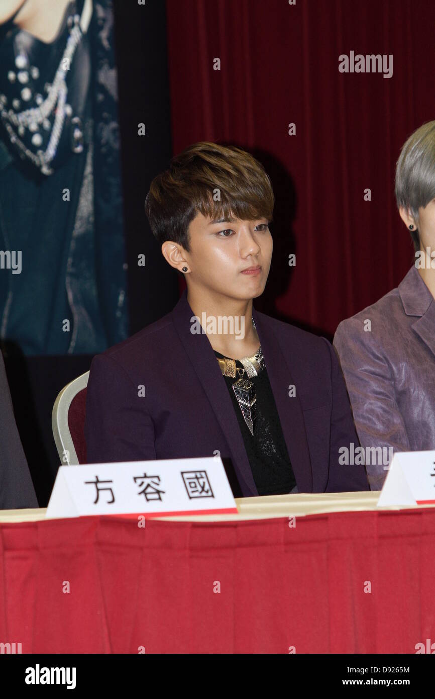 South Korean boy group B.A.P held press conference of their upcoming ...