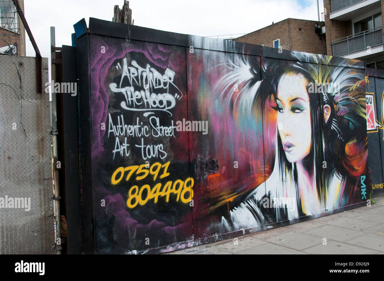 Graffiti, street art, Hackney Road, London Stock Photo - Alamy