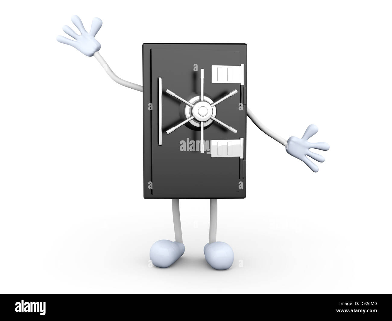 A greeting Cartoon Safe. 3D rendered Illustration Stock Photo - Alamy