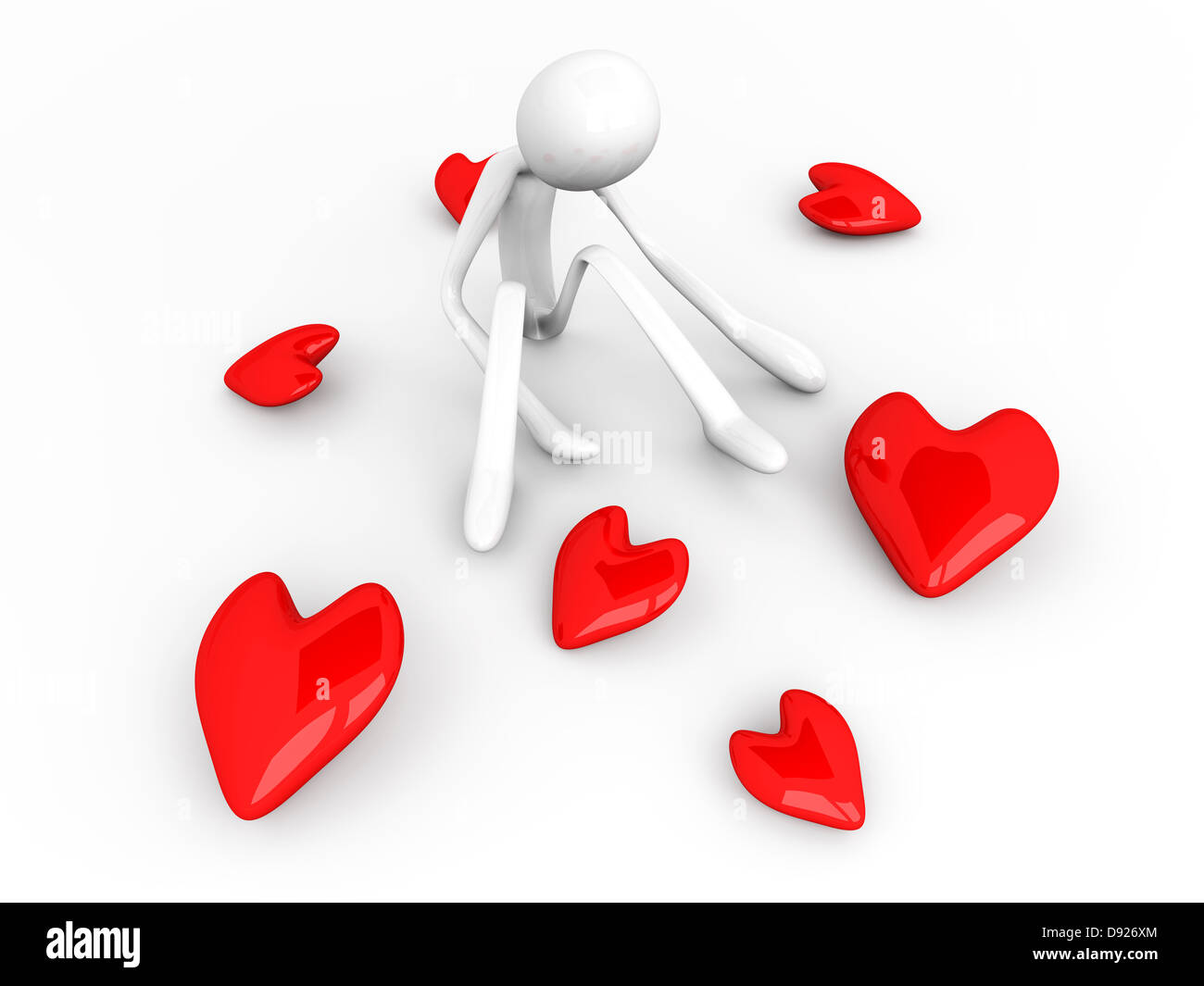 3D rendered Illustration. Being lovesick Stock Photo - Alamy