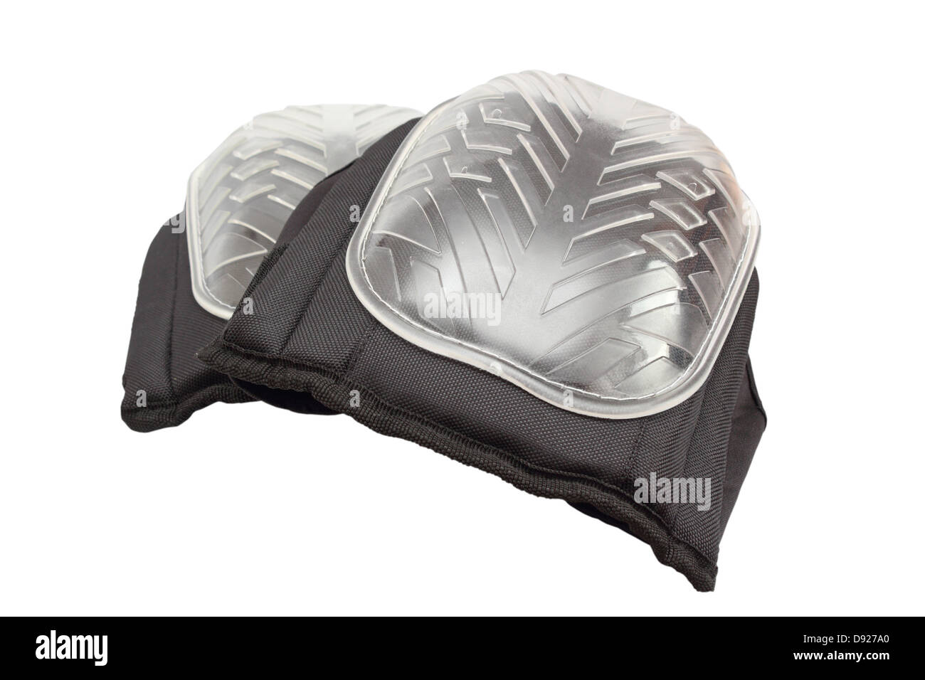 pair of new knee protectors for work over white background Stock Photo ...