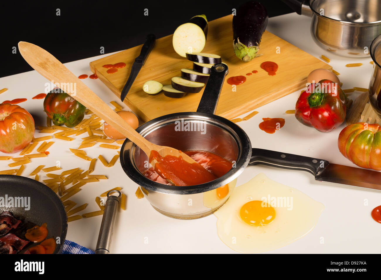 Cooking mess dirty prepare utensils hi-res stock photography and images ...