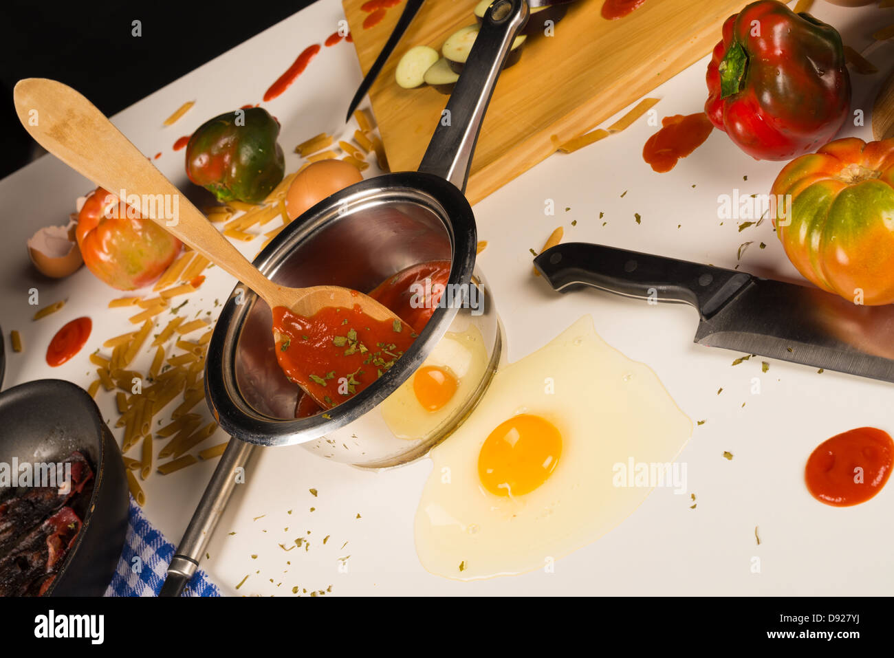 Cooking mess dirty prepare utensils hi-res stock photography and images ...